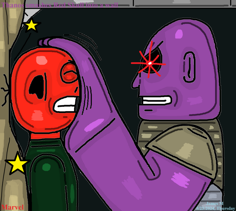 Thanos smashes Red Skull into a wall by cvgwjames on DeviantArt Thanos smashes Red Skull into a wall by cvgwjames on DeviantArt