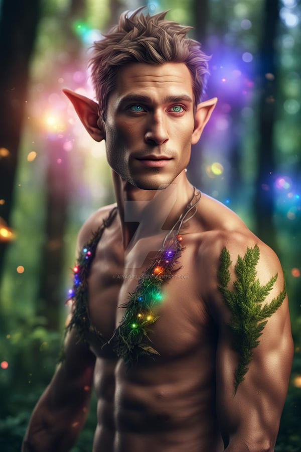 Handsome Elf Man Topless Fantastic Forest Bokeh By Aiyaoibllab On Deviantart