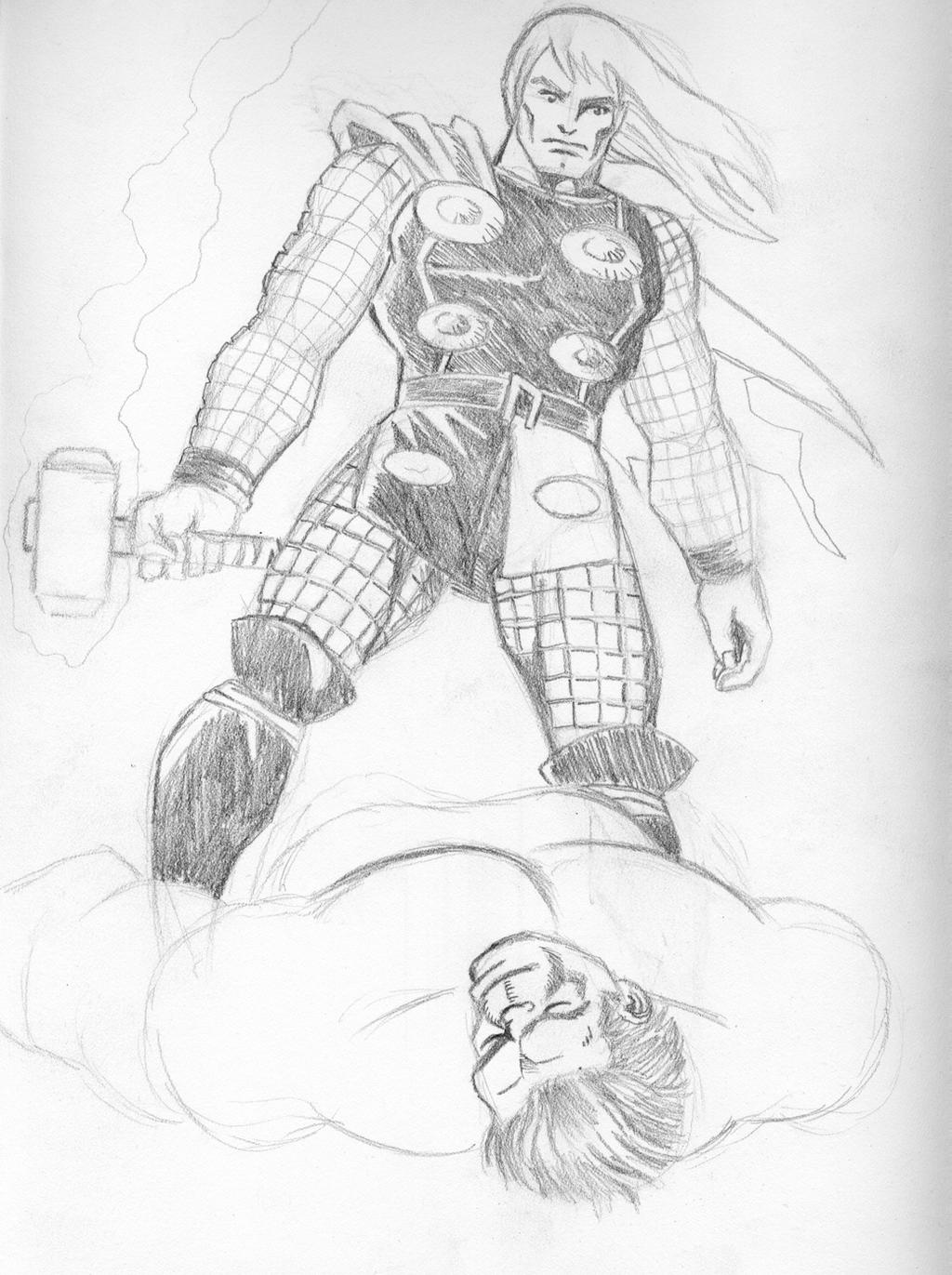 Thor Vs Hulk Sketch By Ragnaroker On Deviantart