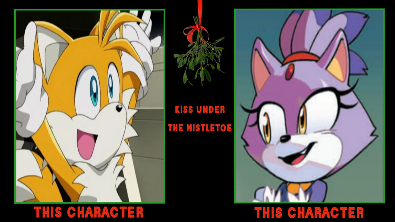 Rarepair Mistletoe Kiss Tails X Blaze By Dracocharizard87 On Deviantart