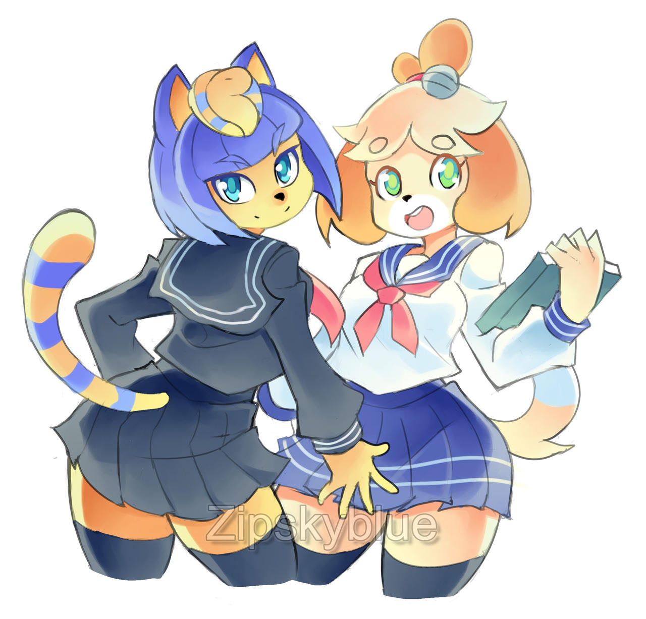 Ankha And Isabelle By Zipskyblue On Deviantart