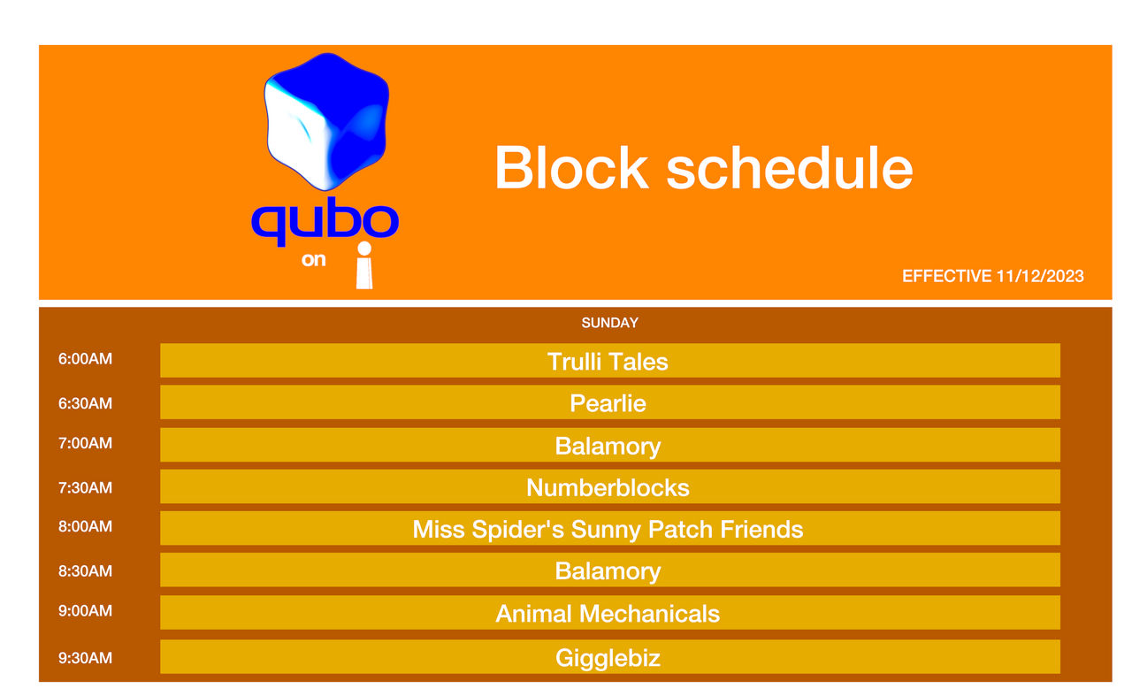 Qubo Schedule 2024 - nicky scarlett Qubo Schedule 2024 - nicky scarlett
