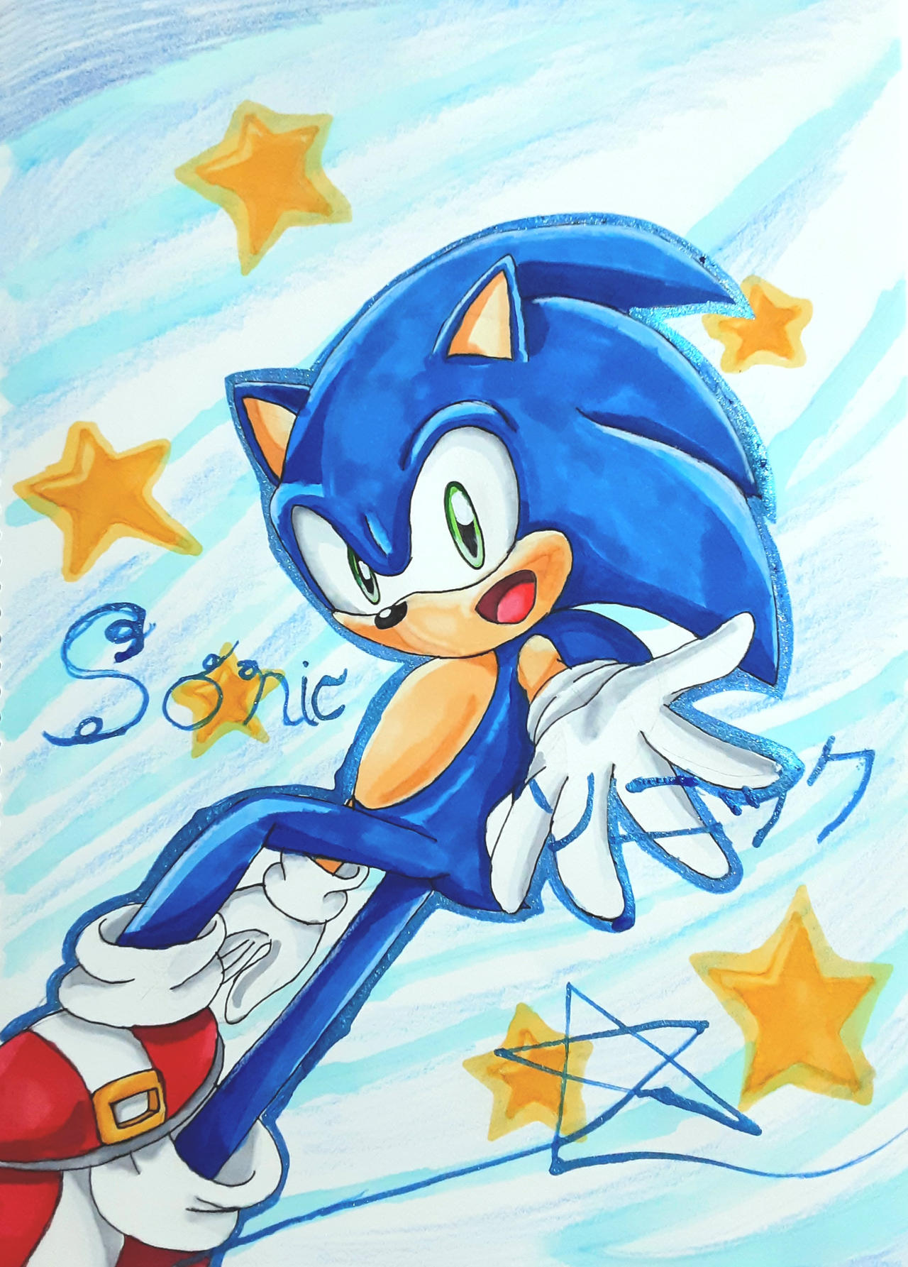 Happy Sonic By Angies Hedgefox On Deviantart