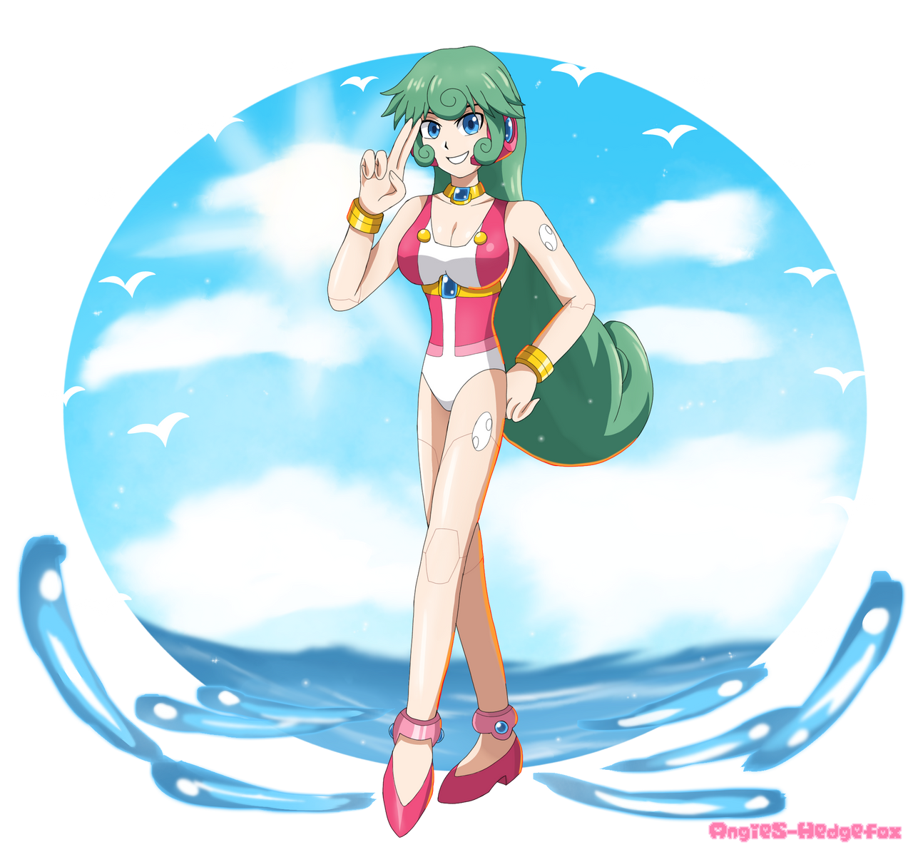 Swimsuit Marino Mega Man X Dive Style By Angies Hedgefox On Deviantart