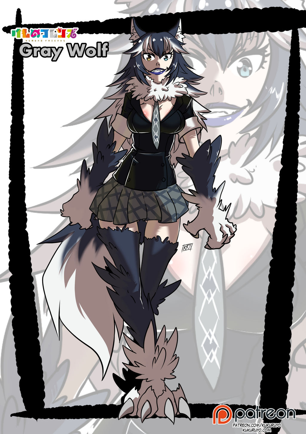 Kemono Friends Gray Wolf By Kukuruyoart On Deviantart