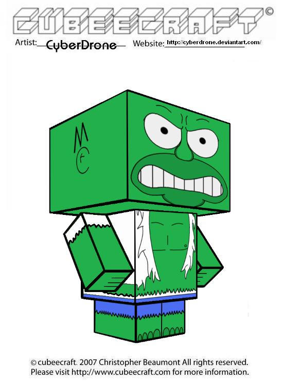 Cubeecraft Homer Hulk By Cyberdrone On Deviantart
