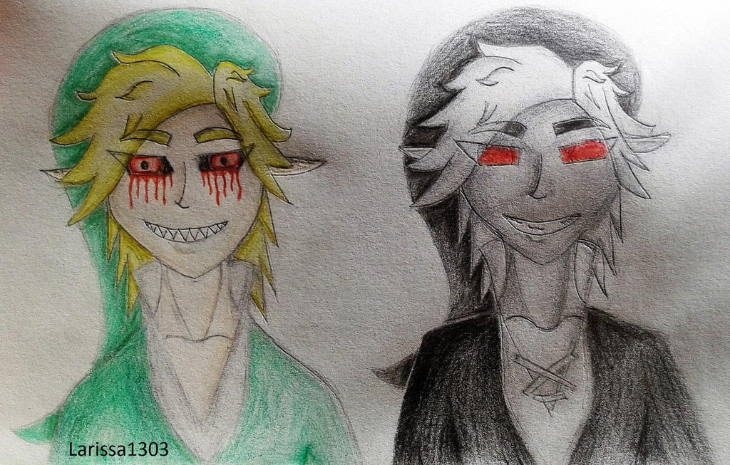 Ben Drowned And Dark Link By Larissa1303 On Deviantart