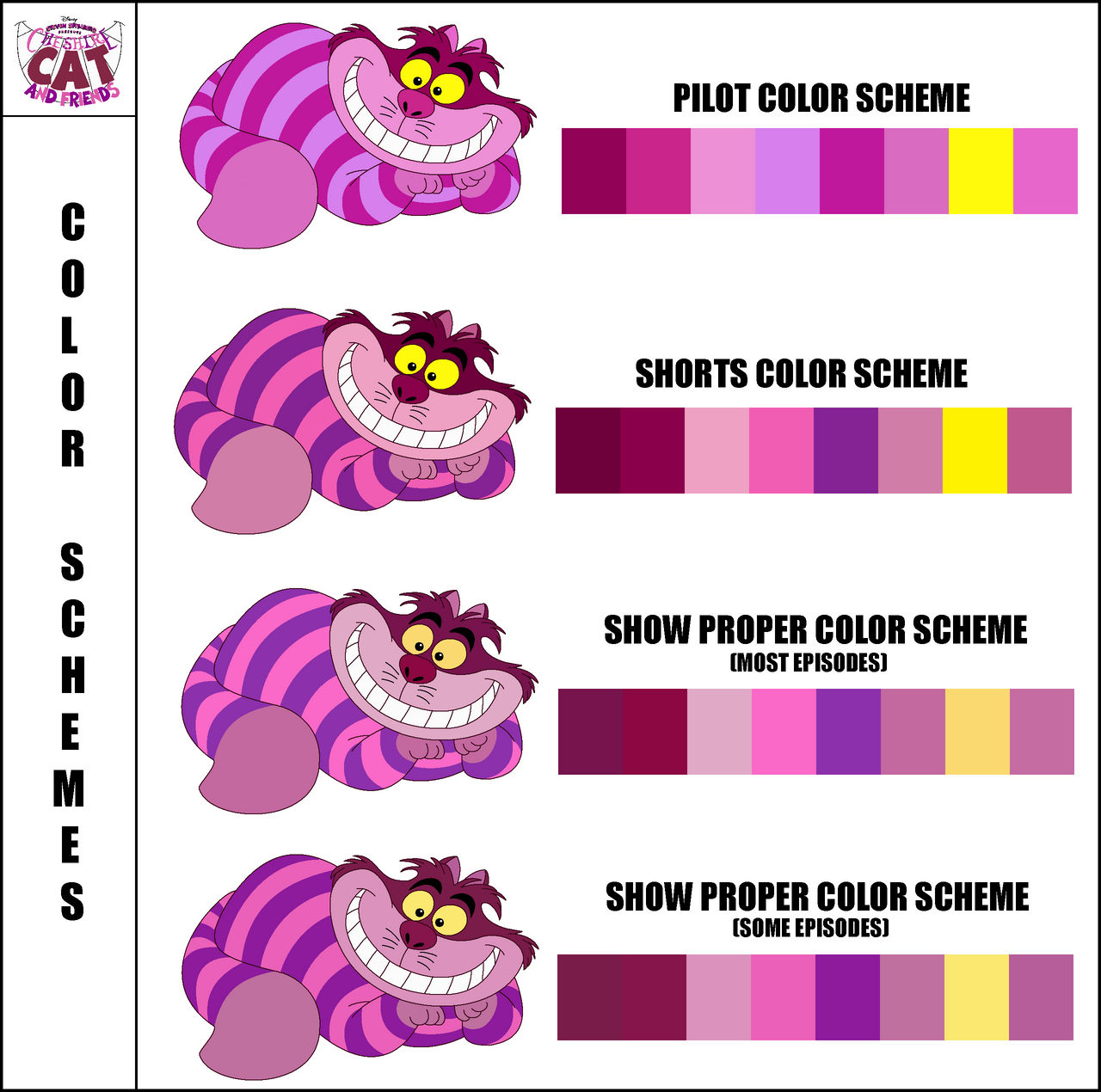 Cheshire Cat And Friends Color Schemes By Abfan21 On Deviantart