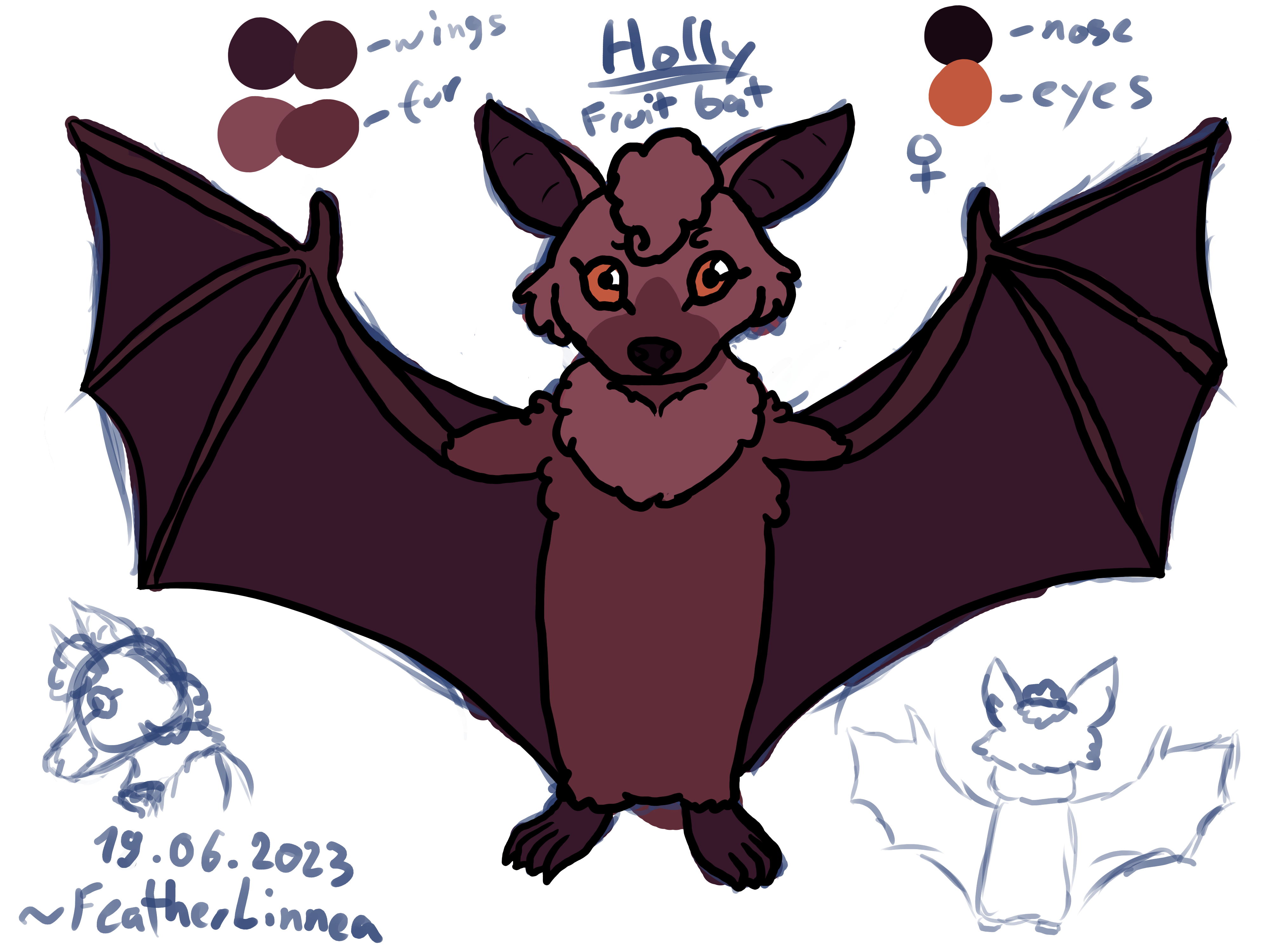 Holly Fruit Bat Oc Ref By Featherlinnea On Deviantart