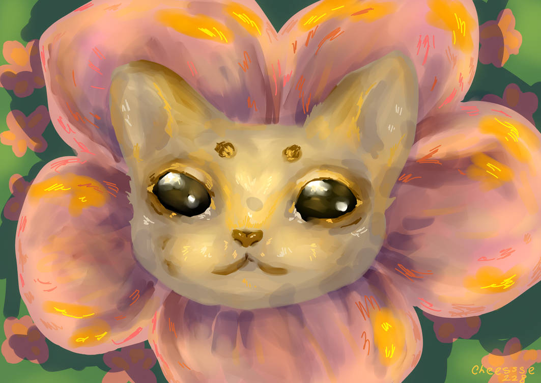 Cute Cat Flower By Cheessse228 On Deviantart