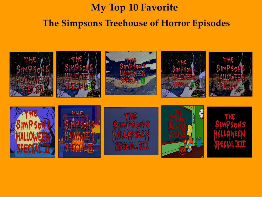 My Top 10 Favorite Treehouse Of Horror Episodes By Thedauphine On