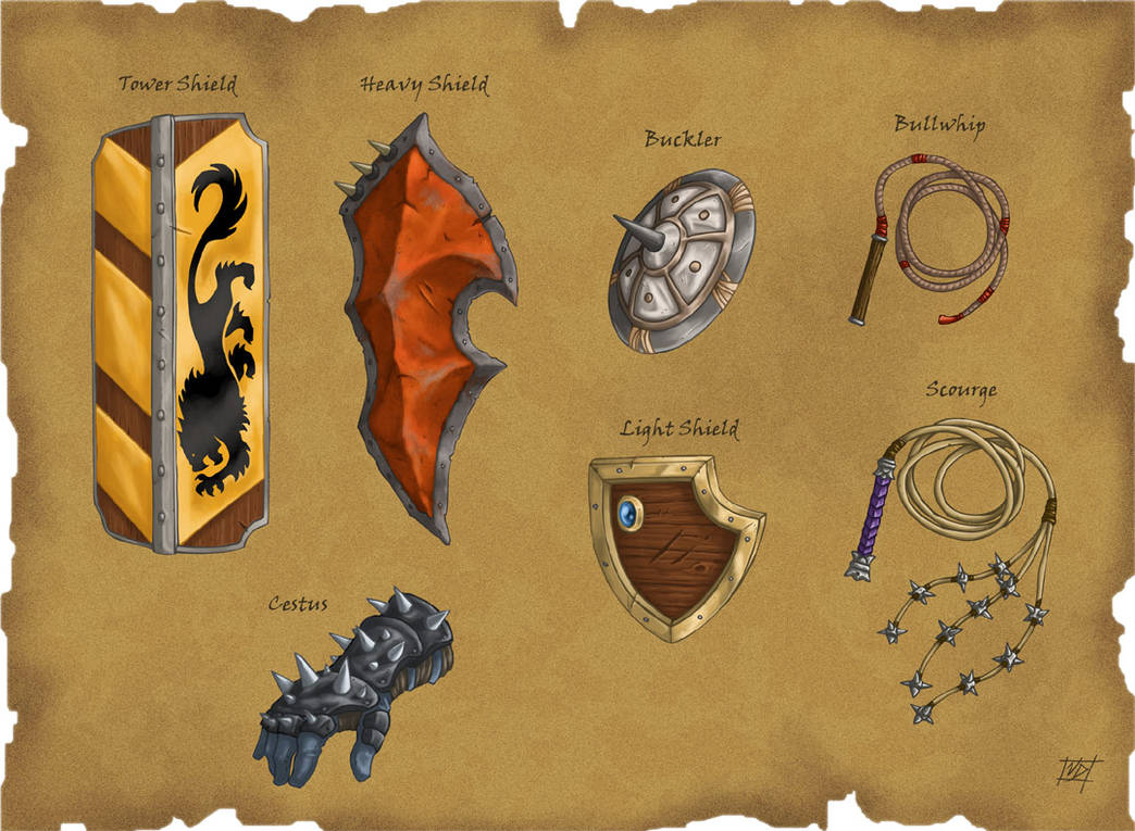 DS: Shields and Misc Weapons by willowWISP on DeviantArt