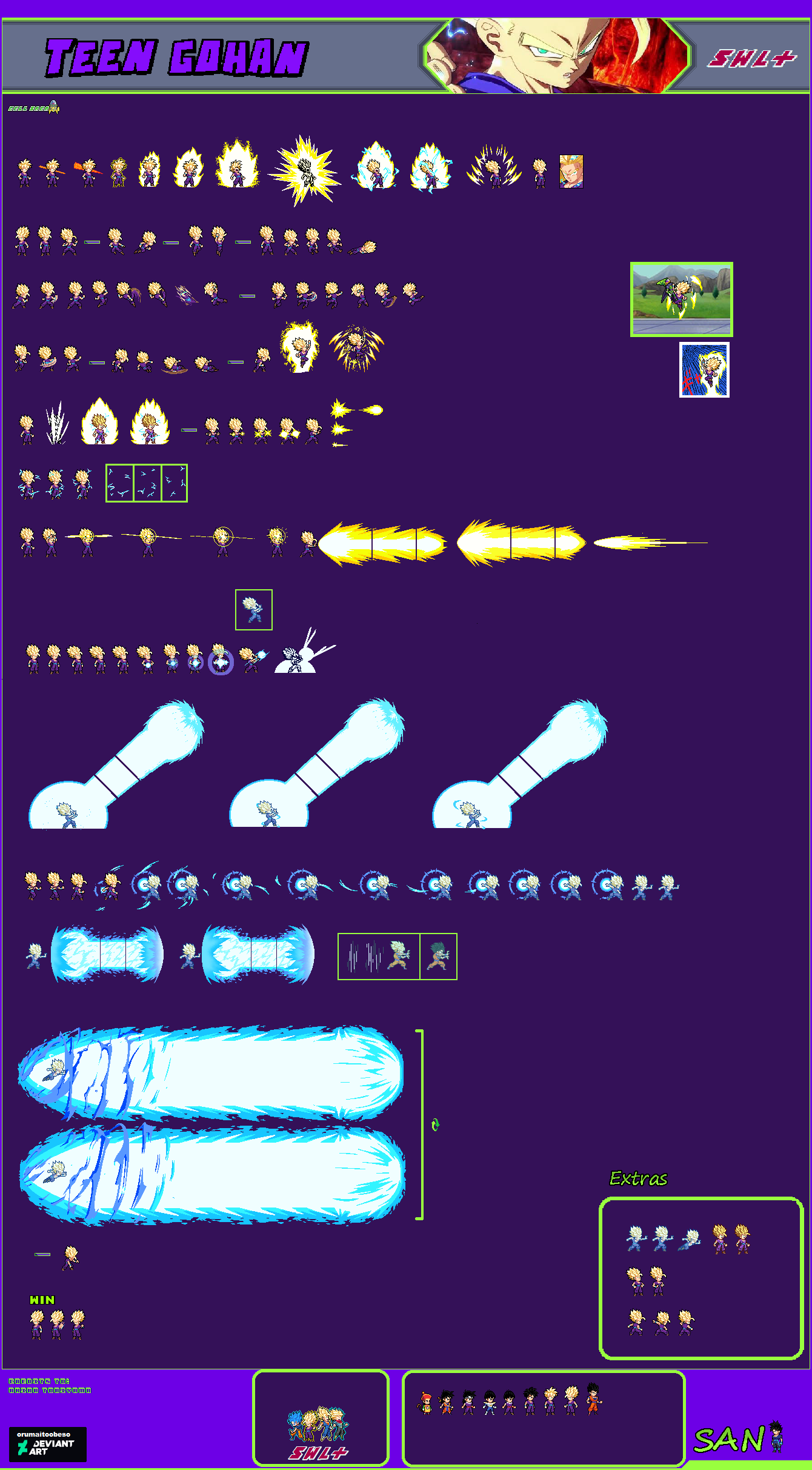 Teen Gohan Ssj2 Sprite Sheet Swlplus By Blacksanyt On Deviantart