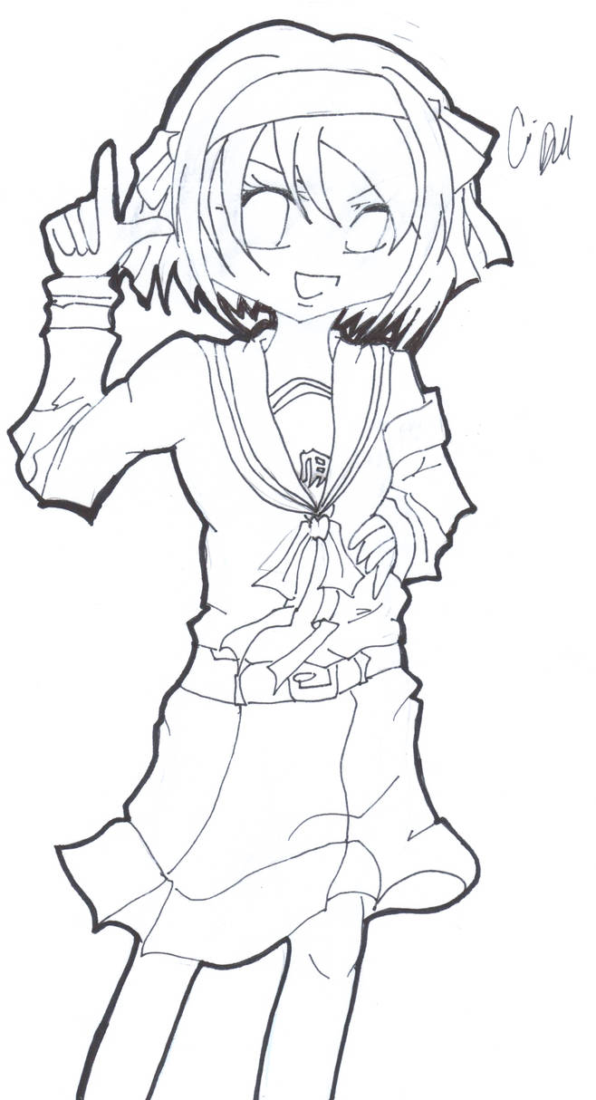 Haruhi Suzamiya Uncolored By Rena Muffin On Deviantart