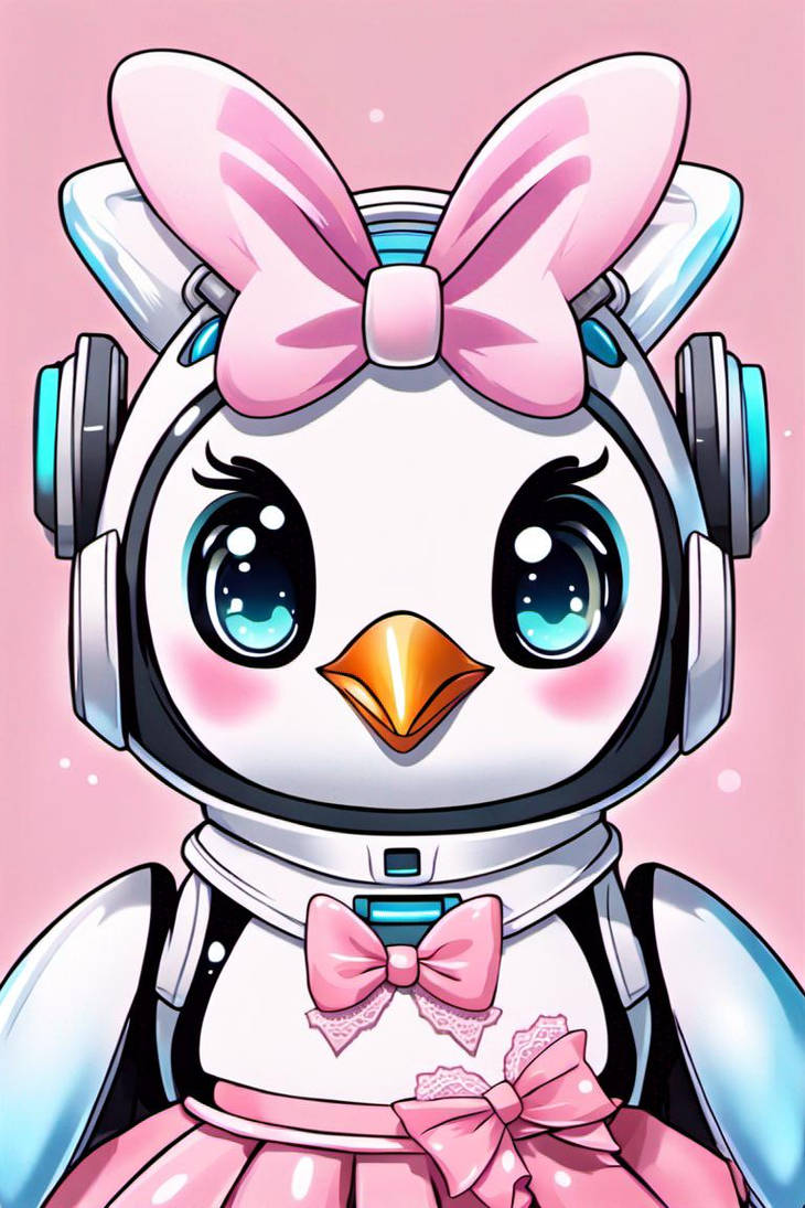 Kawaii Happy Anthro Female Penguin Robot Thats Pi By Caitlinkawaii On