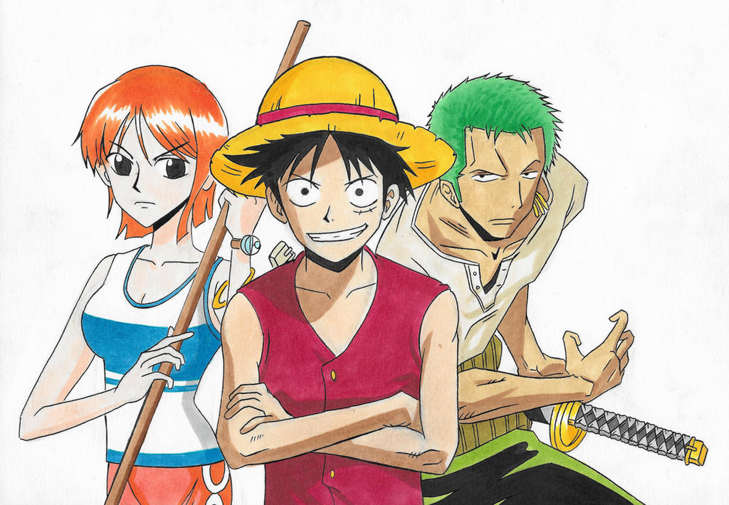 Luffy Zoro And Nami One Piece By Nesszero360 On Deviantart