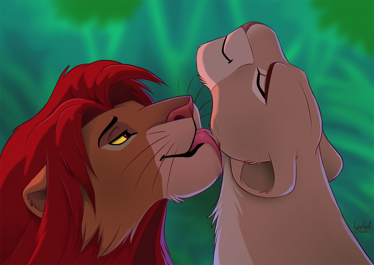The Lion King Simba And Nala Kissing