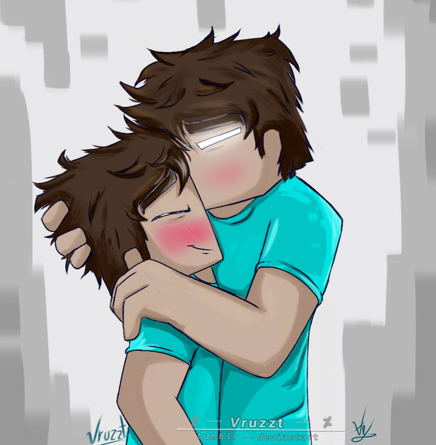 Oh Herobrine X Steve By Vruzzt On Deviantart