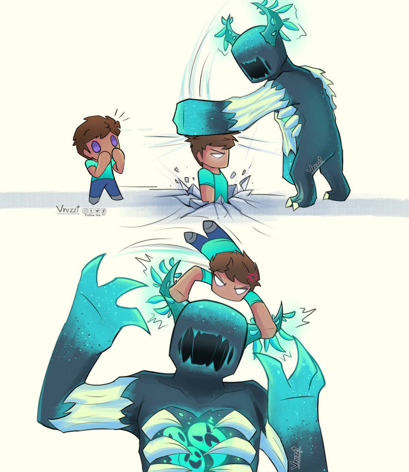 Herobrine And Steve Swampjsadjlcdcldhelou Hace T By Vruzzt On Deviantart