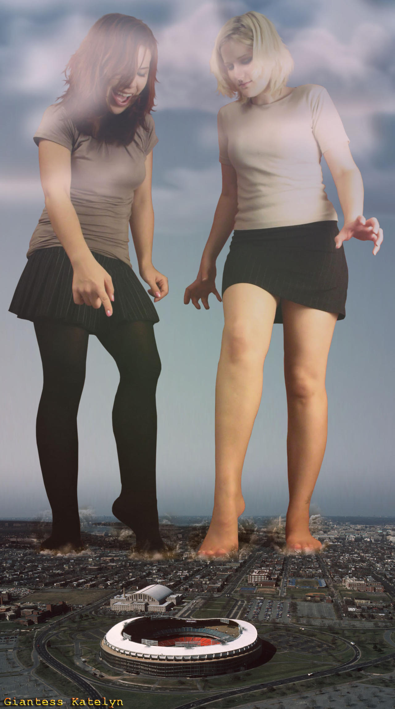 Mega Giantess Katelyn And Emma Taylor In The City By Tjkayes7 On Deviantart