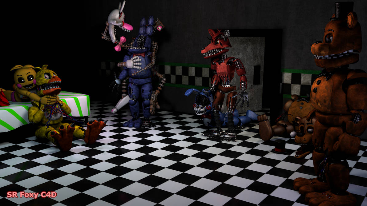 Fnaf C4d Withereds Vs Toys By Srfoxyc4d On Deviantart