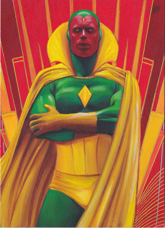 Upper Deck Marvel Unbound 5x7 Sketch Card Vision By Fredianofficial