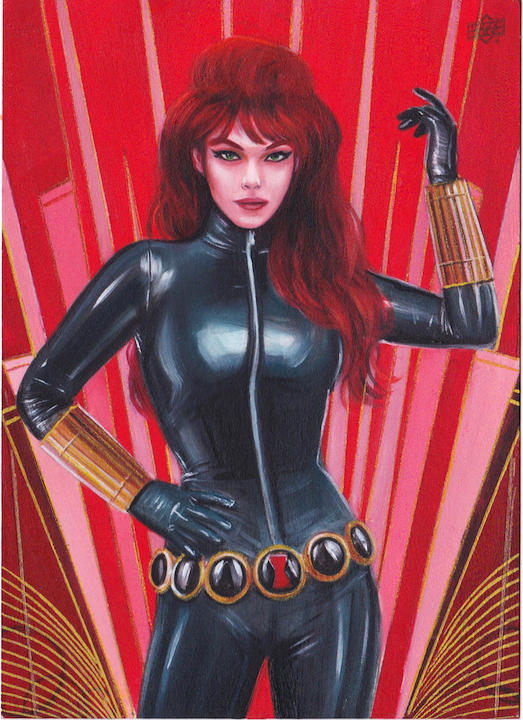 Upper Deck Marvel Unbound Sketch Card Black Widow By Fredianofficial