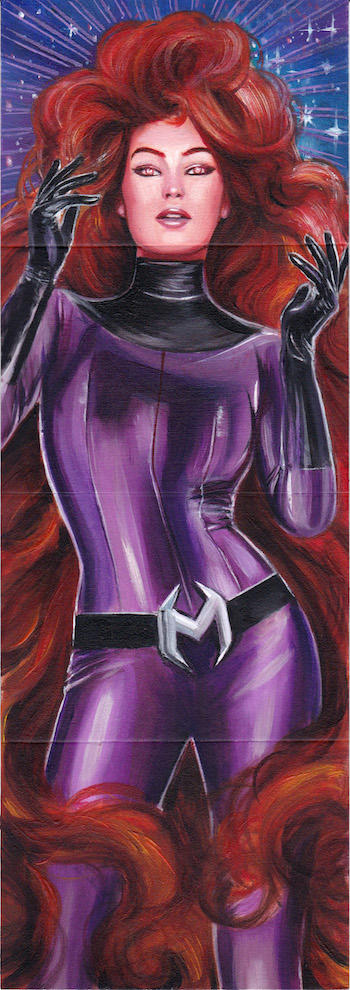 Marvel Premier Quad Panel Sketch Card Front Medusa By Fredianofficial