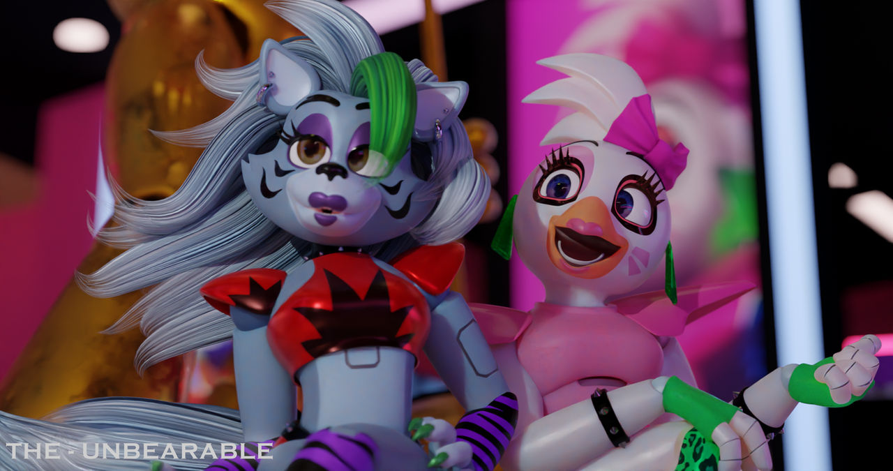 Roxanne Wolf And Glamrock Chica Lower View By Theunbearable101 On