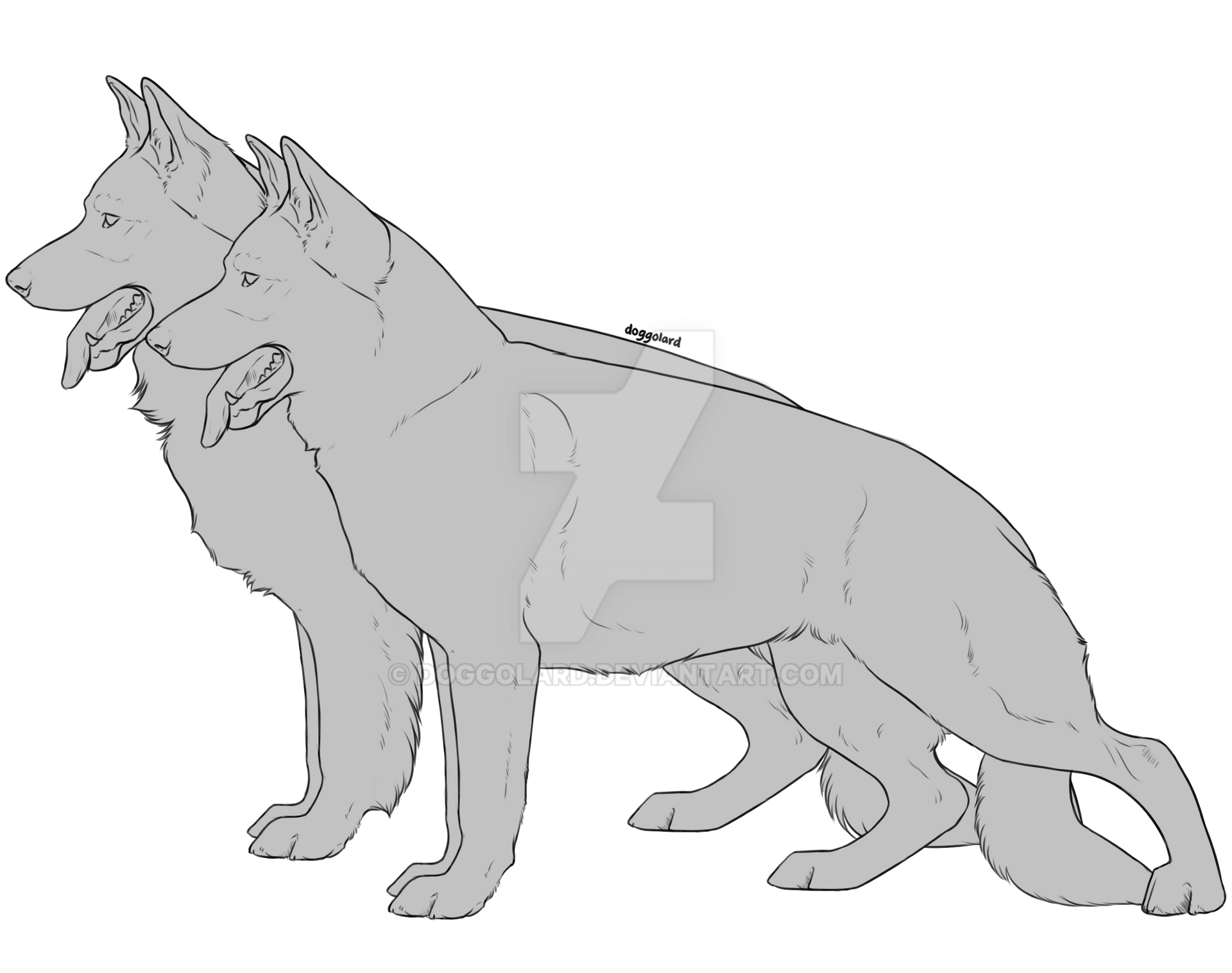 Working Line German Shepherd Lineart REVAMP | P2U by doggolard on ... Working Line German Shepherd Lineart REVAMP | P2U by doggolard on ...