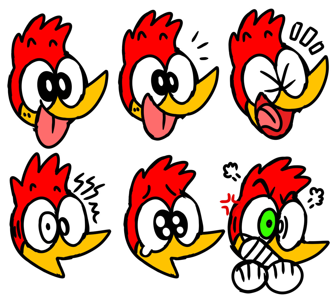 Woody Woodpecker Expressions 1 By Zarigoldxpc On Deviantart