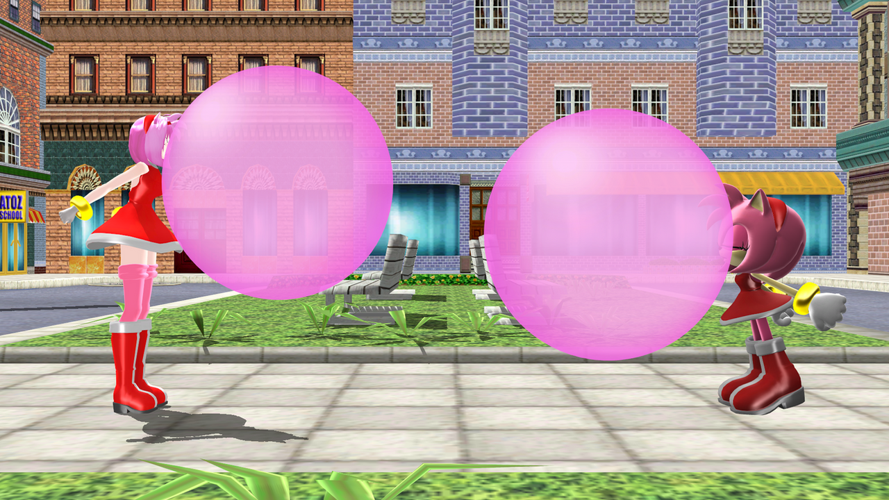 Human Amy Vs Amy Rose Bubble Gum Contest By Tedster7800 On Deviantart