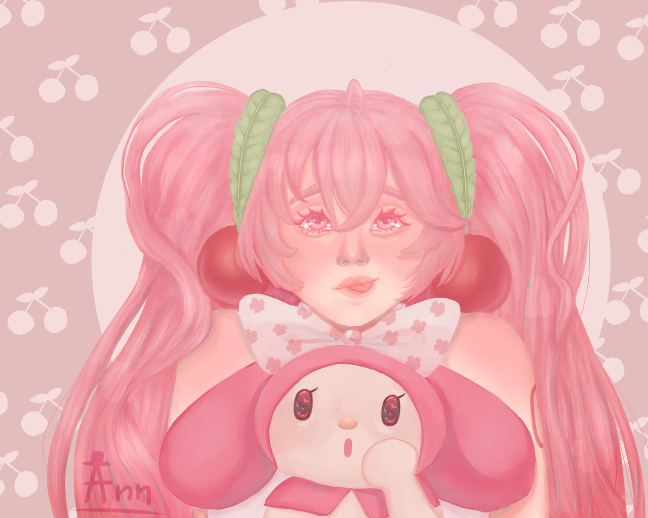 Sakura Miku And My Melody By Mushroomann On Deviantart