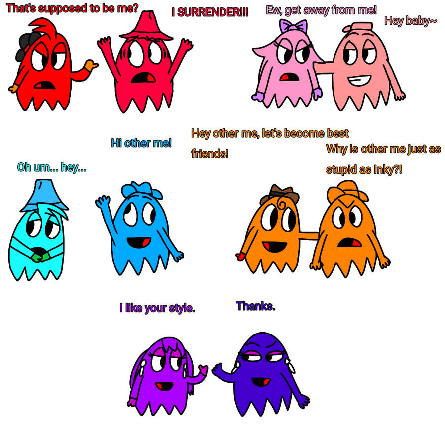 Pac Man Ghosts Meet Their Hanna Barbera Selves By Diamonddust1234 On Deviantart