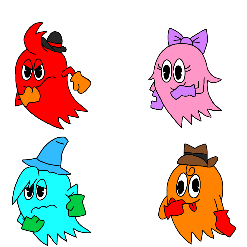 Pac Man Ghosts In The Official Style In My Style By Diamonddust1234 On Deviantart