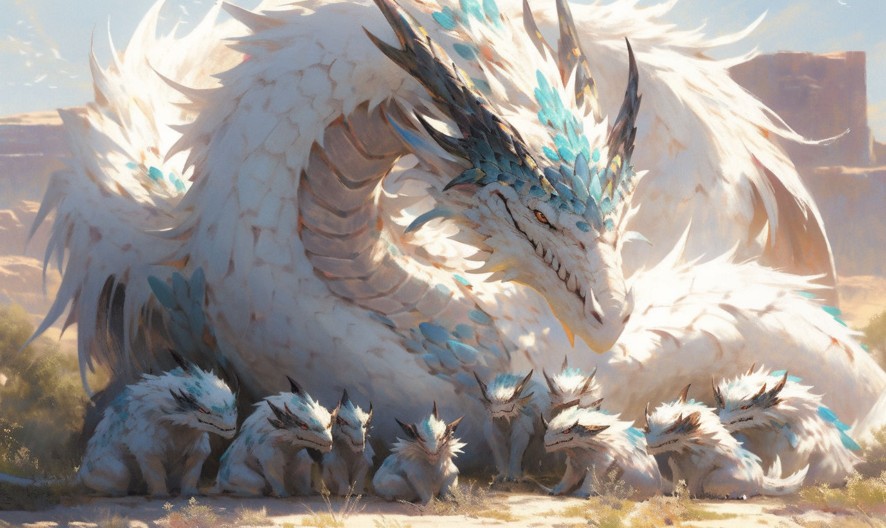 White Feathered Dragon With Turquoise Feathers G B By Enarth01 On