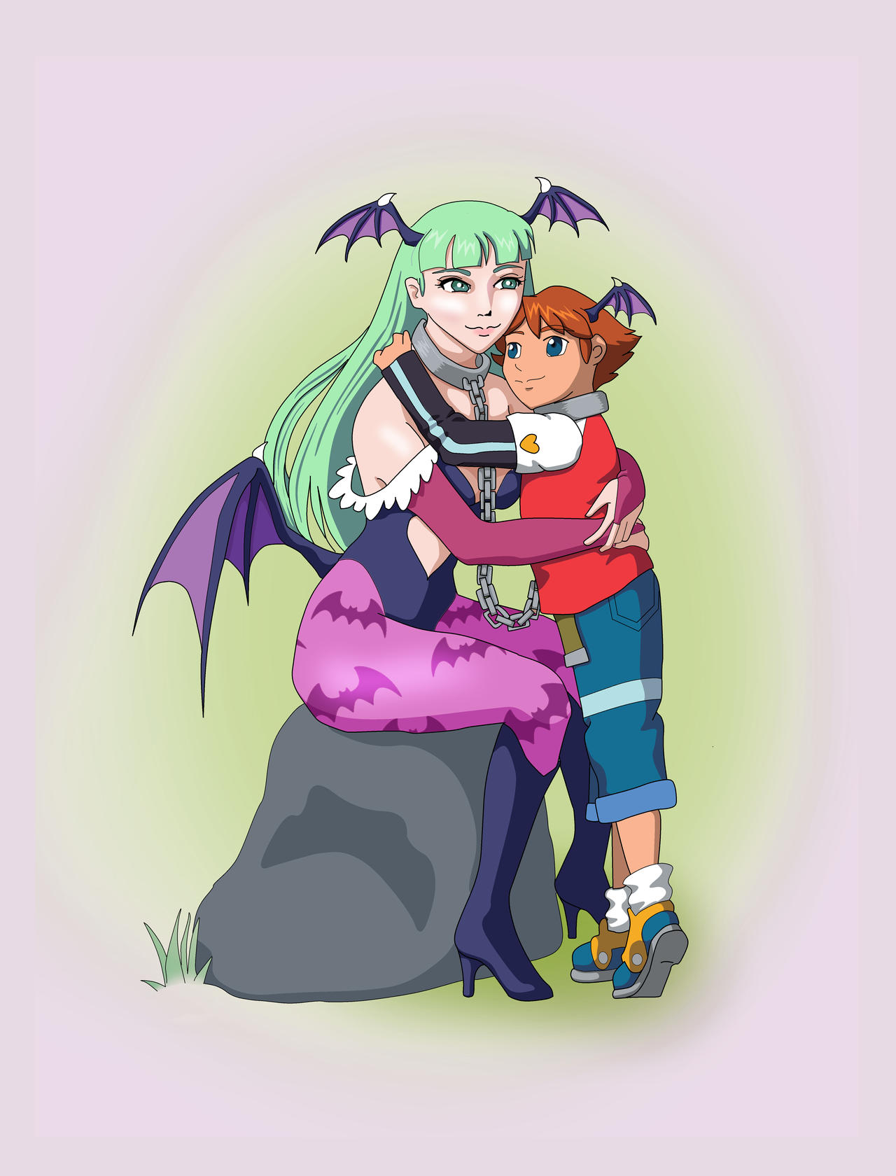 Morrigan Aensland And Chris Thorndyke By Distanceoftime On Deviantart