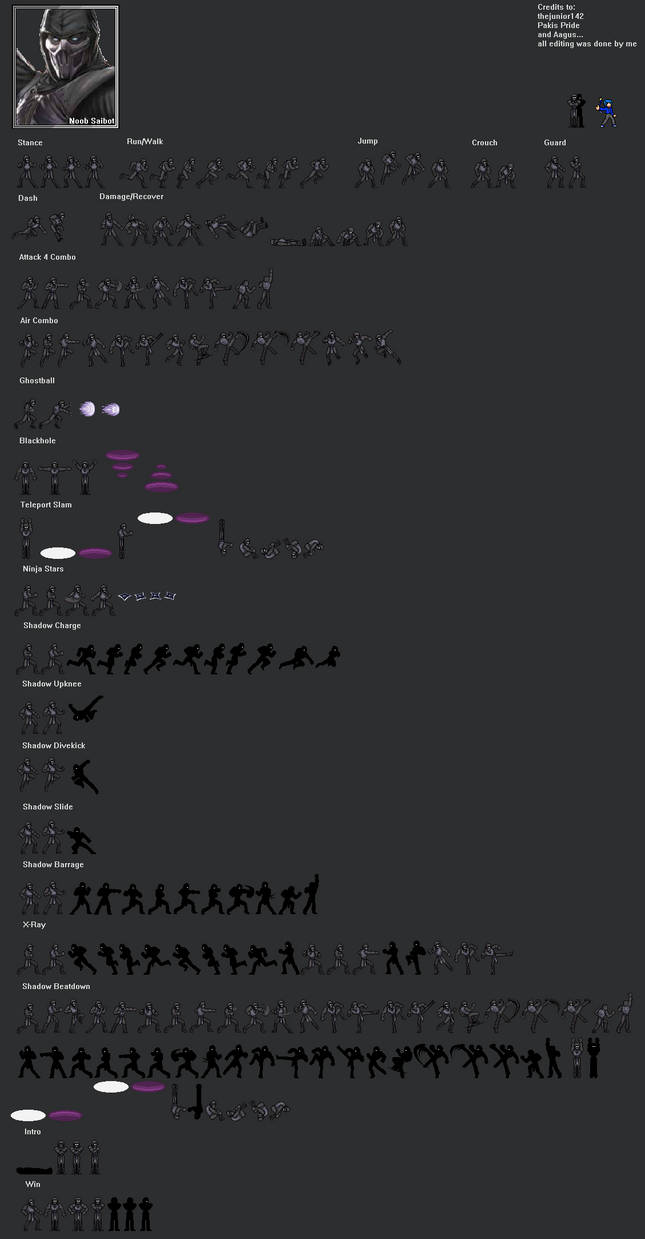 Noob Saibot JUS - Sprite Sheet by XElectromanX10 on DeviantArt Noob Saibot JUS - Sprite Sheet by XElectromanX10 on DeviantArt