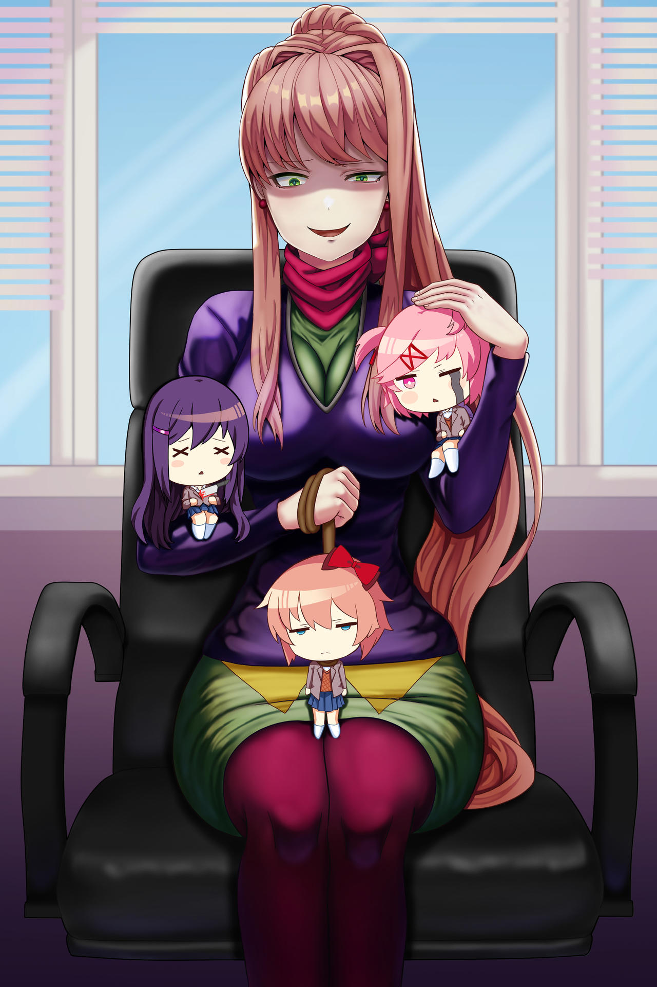 Commission Monika With The Girls Ddlc By Saikunn On Deviantart
