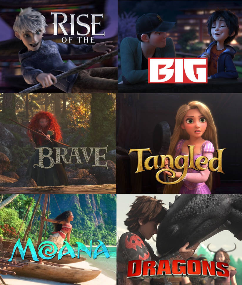 Rise Of The Big Brave Tangled Moana Dragons Poster By Frie Ice On Deviantart