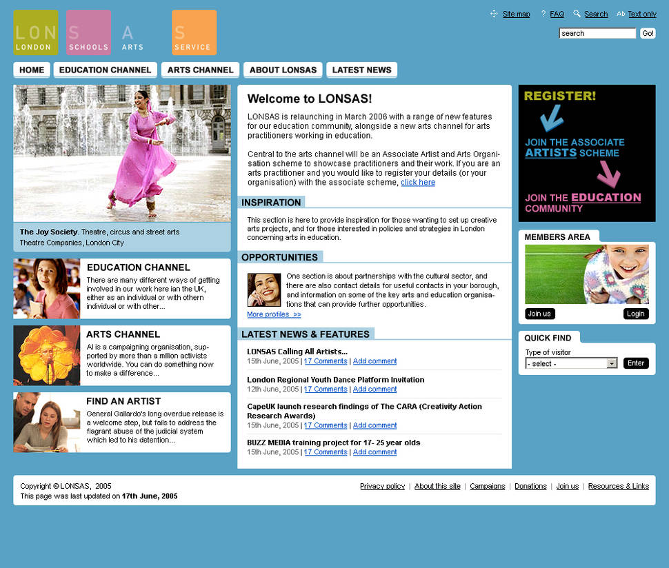 Lonsas homepage design by Excitera on DeviantArt