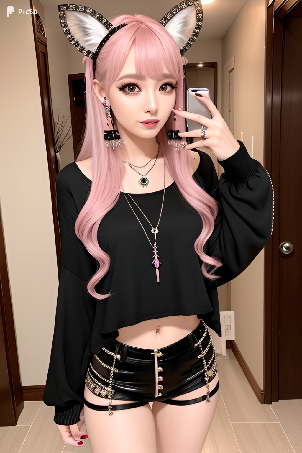 A Pink Haired Girl In Neko Cosplay By Sanjij93 On Deviantart