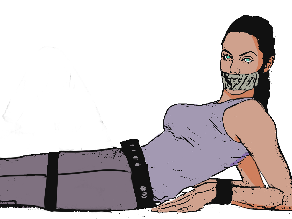 Lara Croft Angelina Jolie Tape Gagged By Napoleonicmeme On Deviantart