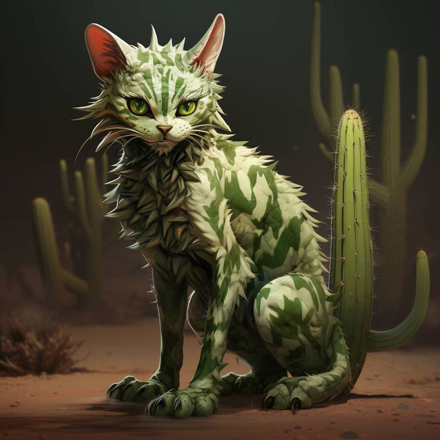 Cactus Cat By Greenbeedrill888 On Deviantart