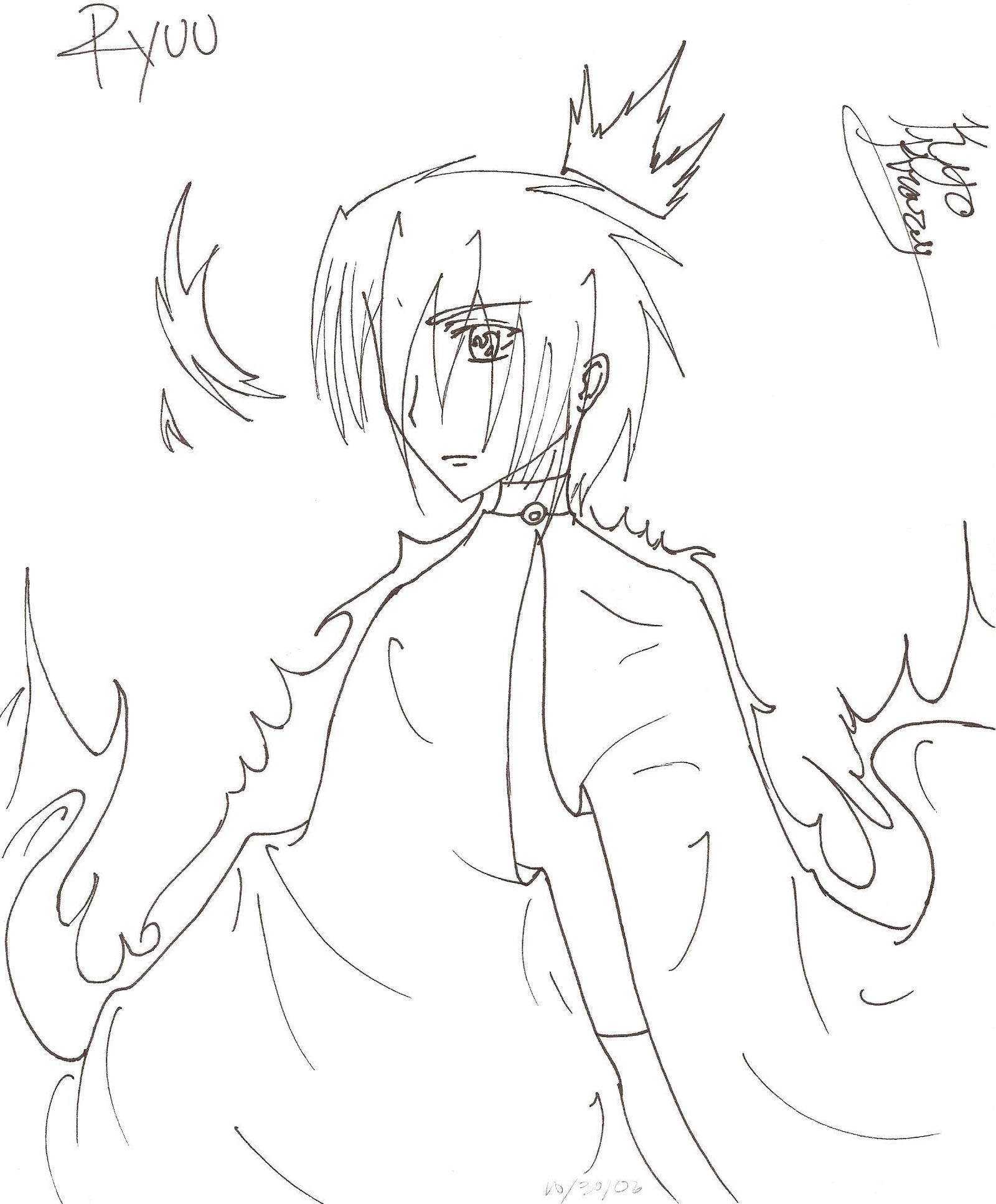 Ryuu line art by Kyo-krazy on DeviantArt