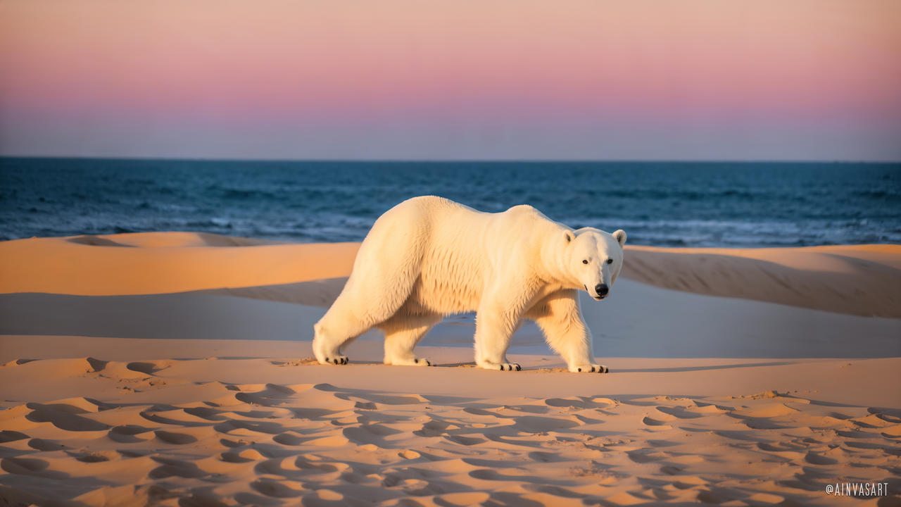 Polar Bear In The Desert Photorealistic Ai By Ainvasart On Deviantart