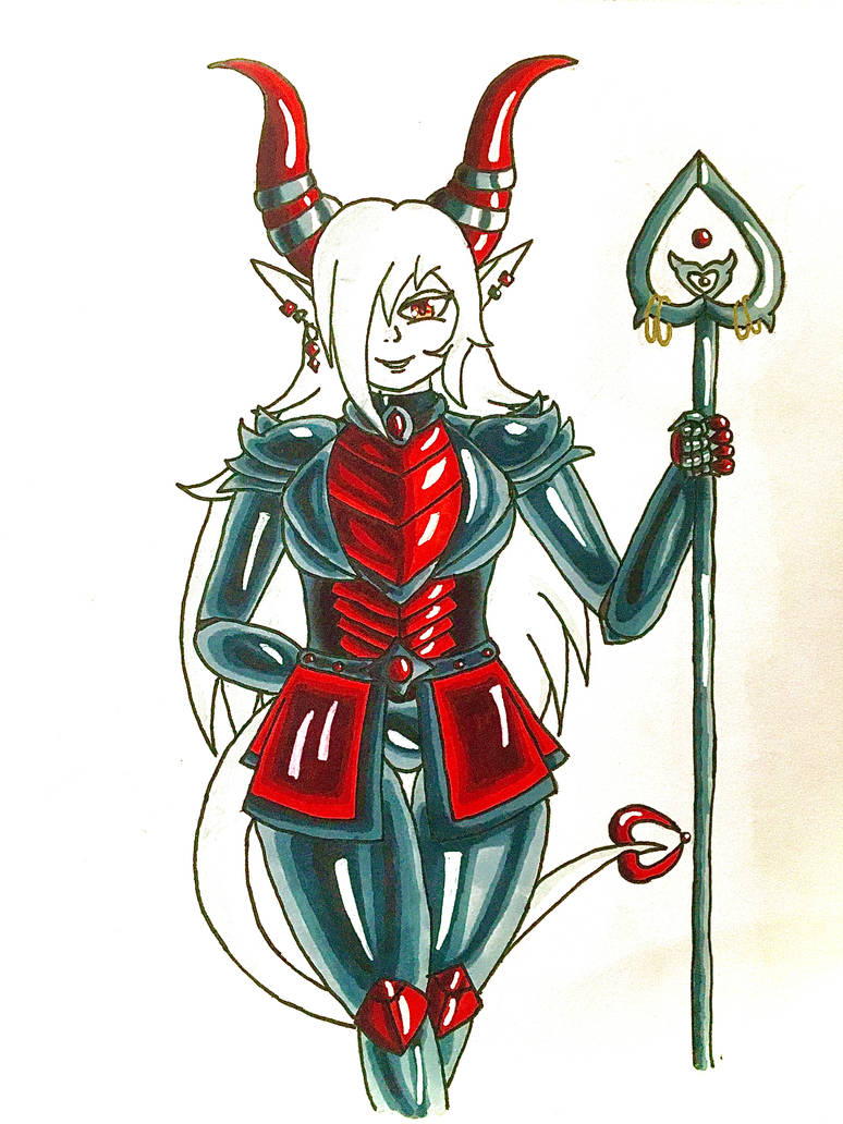 Red Demon Girl Redraw By 80zector On Deviantart