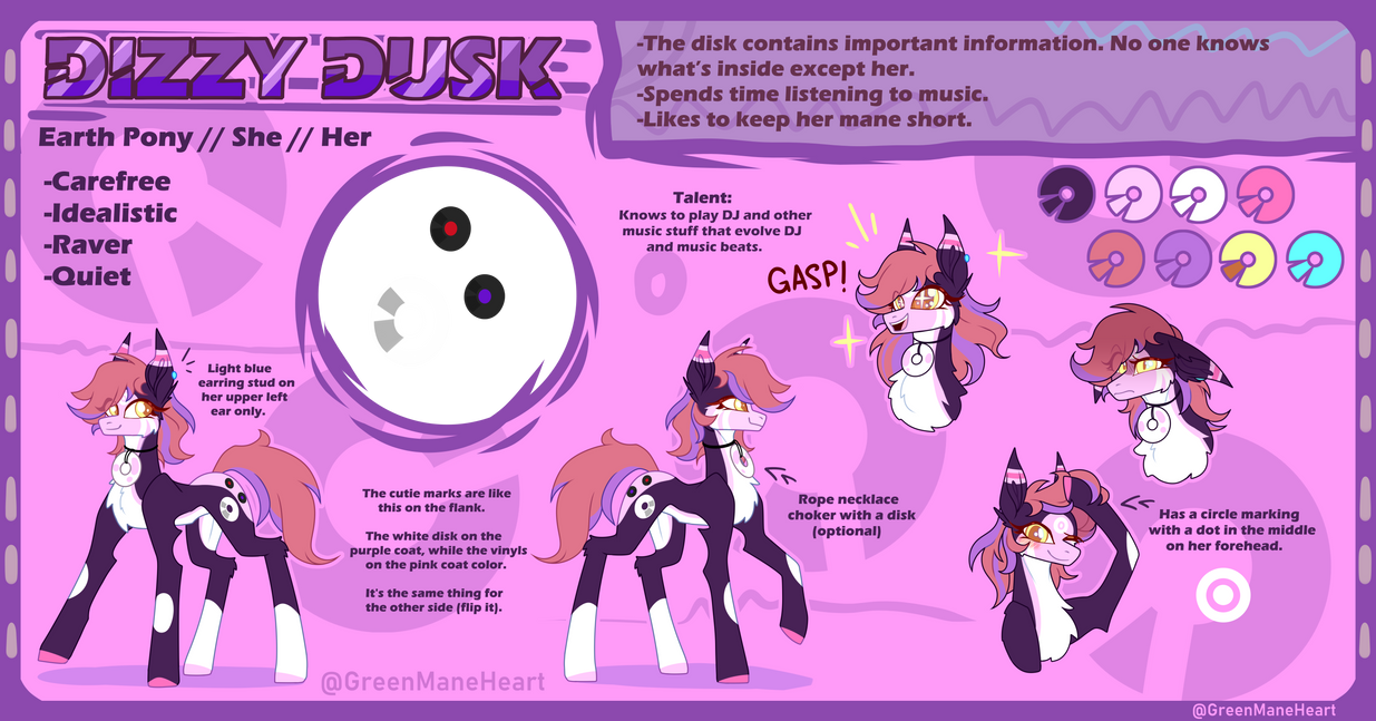 Dizzy Dusk - MLP OC Ref Sheet 2022 by GreenManeHeart on DeviantArt Dizzy Dusk - MLP OC Ref Sheet 2022 by GreenManeHeart on DeviantArt