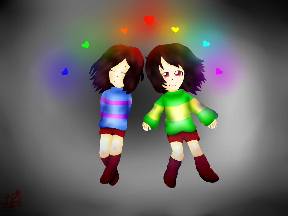 Undertale Chara And Frisk Souls By Xomqkatrina On Deviantart