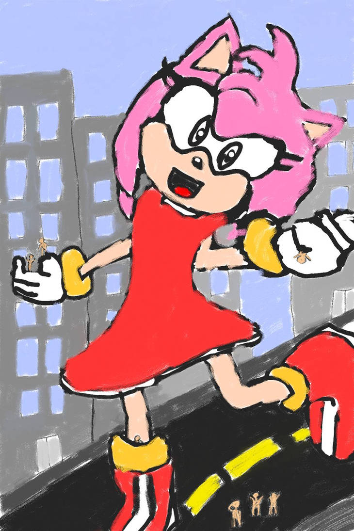 Giantess Amy Rose In City Color Ver By Shurnken Fan On Deviantart
